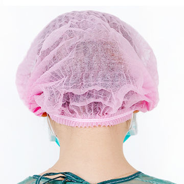 China PP Non woven disposable hair net cap flexible multi colors clip ...