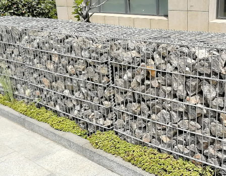 Gabion wire rock cage retaining wall Steel Cage Landscape Rock Barrier ...