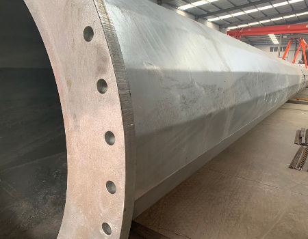China 10M-100M Galvanized Steel Wind Turbine power Flange Tower ...