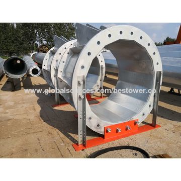 China 10M-100M Wind Turbine power Flange Galvanized Steel Tower ...