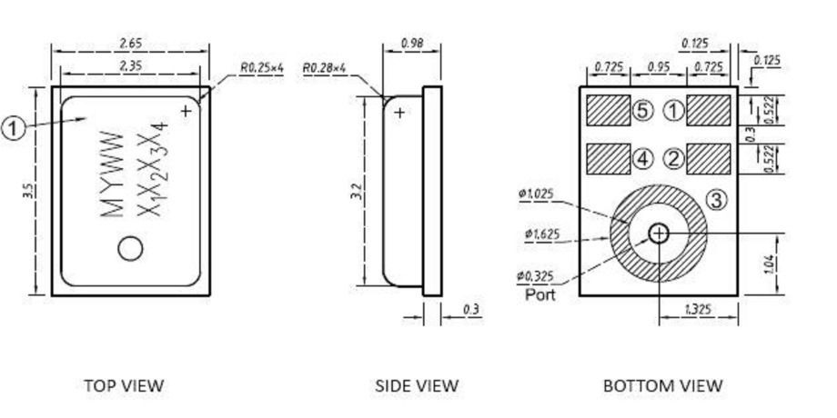 1/1 Replacement Knowles MEMS microphone 3.50*2.65*0.98mm,SPL Tolerance ...