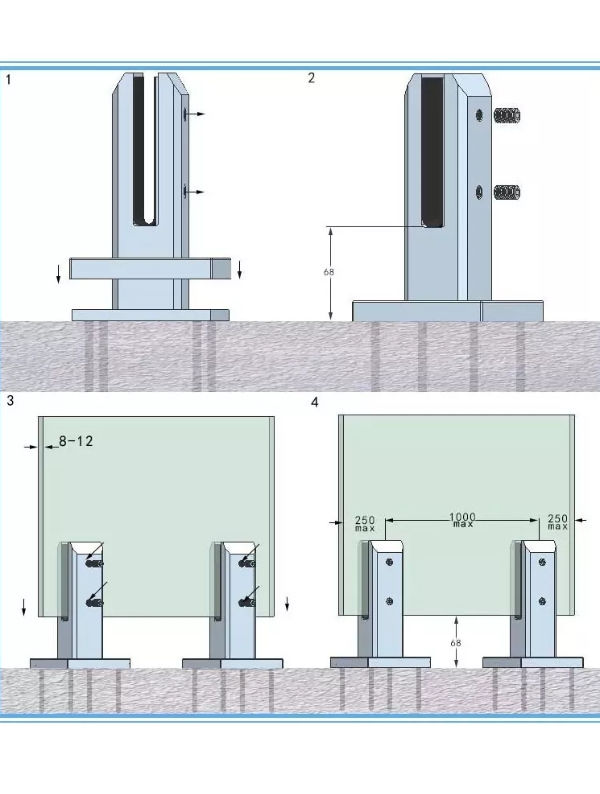 ChinaStainless Steel Frameless Swimming Pool Balustrade Glass Railing ...