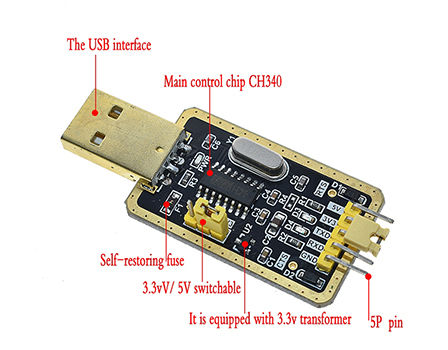 CH340 module USB to TTL CH340G upgrade download a small wire brush ...