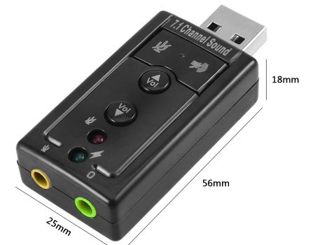 Professional 7.1 Channel Universal External USB Sound Card Mini USB 2.0 ...