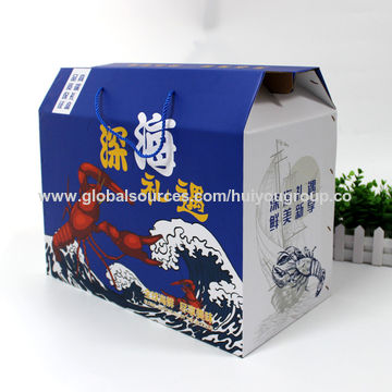 China Wax coated seafood box, wax red fish seafood boxes,fresh seafood ...