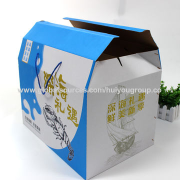 China Wax coated seafood box, wax red fish seafood boxes,fresh seafood ...