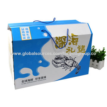 China Wax coated seafood box, wax red fish seafood boxes,fresh seafood ...