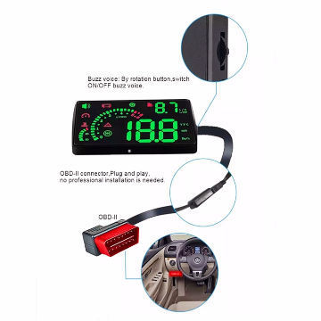 Newest 5" TFT HUD speed display with OBD Interface plug play Human ...