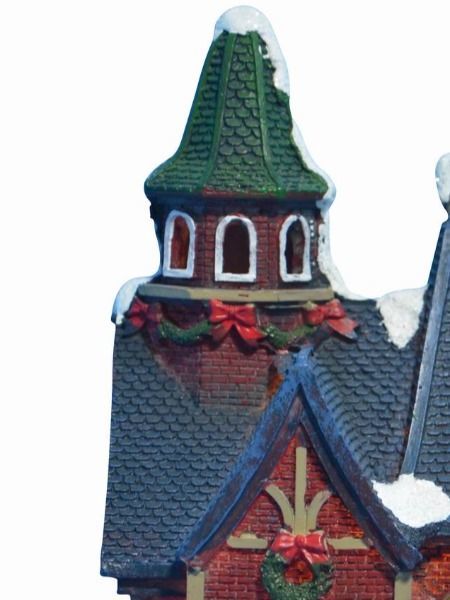 China Polyresin Lighted Christmas House with LED with Music Table Top ...