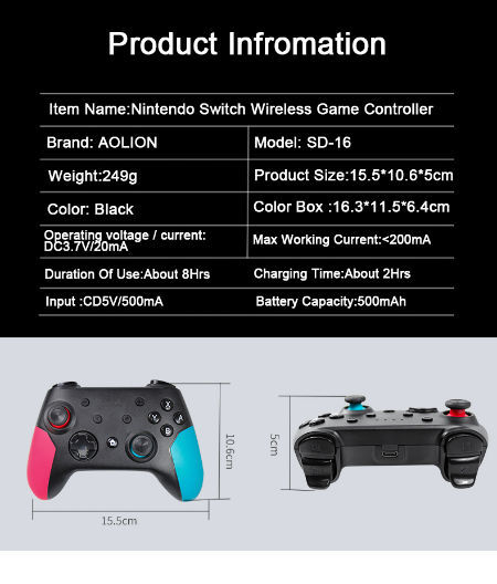 China APEC 2020 Hot Sale Switch Wireless Game Controller Six-Axis ...