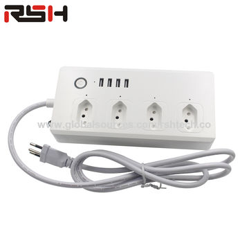 China 4-Outlet Wifi Power Strip 4 USB Ports Wifi Extension Socket US ...