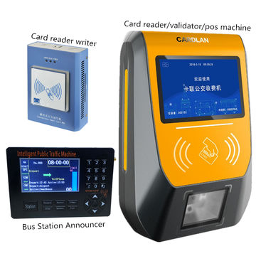 China Cardlan linux Android bus pos terminal rfid validator card reader bus fare box with ...