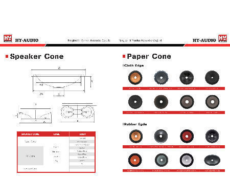 China HY audio 10inch paper cone with cloth edge,half non-pressed on ...
