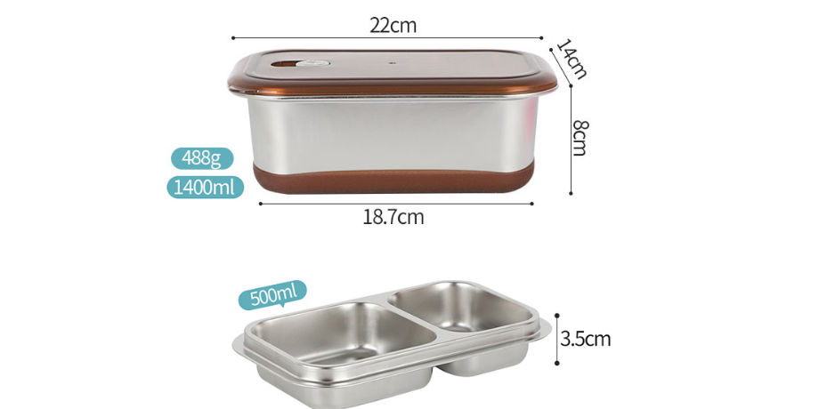 Nicety stainless steel kimchi metal container meal prep warmer with ...