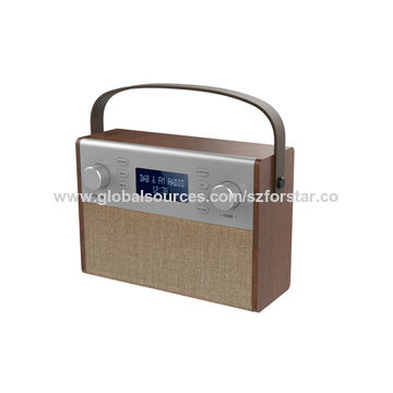 China Portable Wooden DAB Radio with Retro Design, LCD Display ...