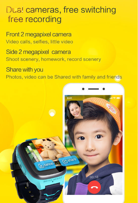 360 E2 Kids Smart Watch 800mAh Battery High-level Waterproof- IPX8 Real-time Tracking, Child ...