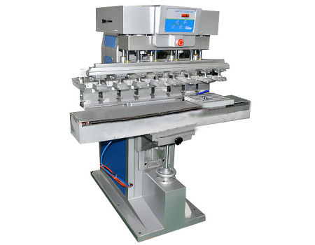 China 8 color pad printer with shuttle,8 color turntable pad printer on ...