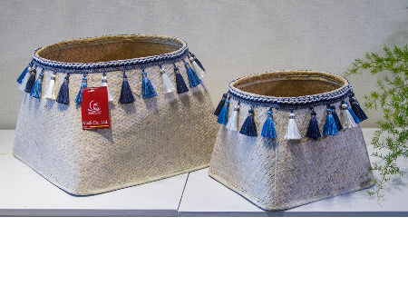 Vietnam Vietnamese Hand woven basket, Seagrass colorful basket with ...