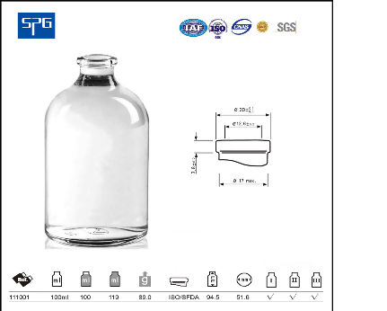 100ml Clear Moulded Injection Vials Vaccine Vials USP Type I II III ...