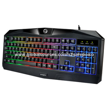 China Membrane gaming keyboard with LED backlight Cool design shape on ...
