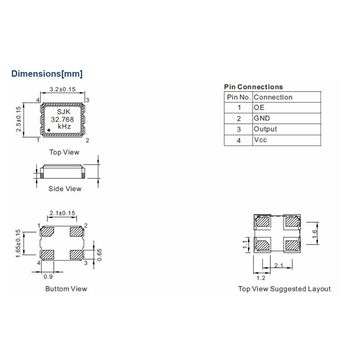 China SMD 3225 RTC Oscillator with 32.768KHz 15pF 2.8V Clock Oscillator on Global Sources,RTC ...