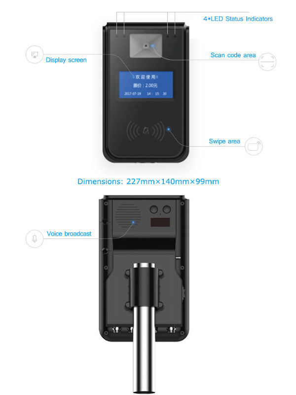 China City RFID Barcode POS Payment System Conductor Validator Bus ...