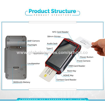 China Portable handheld POS terminal parking ticket machine android pos ...