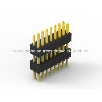 China 2.54mm pitch 4 rows pin header right angle PCB Mount connector, mated with female header ...