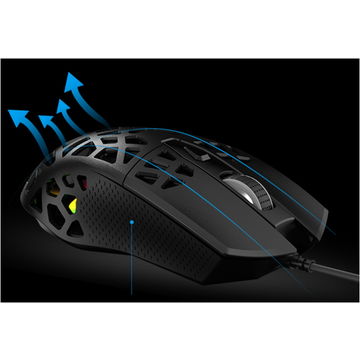 China Ultra Light Weight RGB Gaming Mouse With Holes Ergonomic Design ...