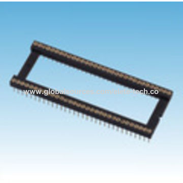 China Double Row 24-pin/2*12-pin/2.54mm IC Socket, Straight Round Pin ...