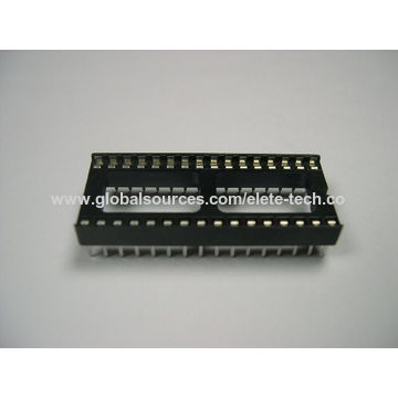 China Double Row 24-pin/2*12-pin/2.54mm IC Socket, Straight Round Pin ...
