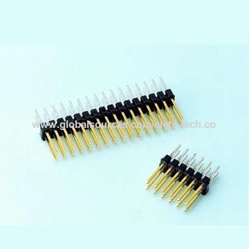 China 2.54mm Pitch Press-fit pin header, 02pins, right angle, tin plating,NL6T, brass, tube ...