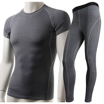 China Gym fitness men short sleeve t shirt & sweatpants custom ...