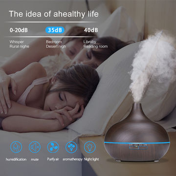 China 400ML 7 color lights dark wood grain pointed mouth humidifier ...