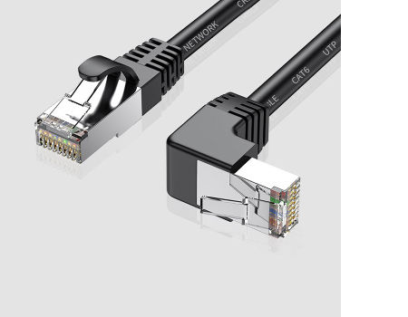 CAT6 Cat5e LAN Network Lead Downward Patch Cord, RJ45 Right-Angle cable ...