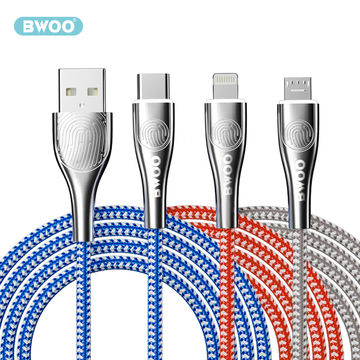 ChinaBWOO durable smart phone fabric braided metal shell USB fast ...
