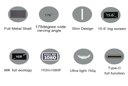 China 1080P IPS screen 178 degree view angle HDR portable monitor led ...
