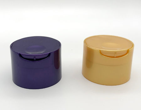 China Purple Yellow Double Wall Disc Top Bottle Cap Screw Lid Plastic ...