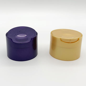 China Purple Yellow Double Wall Disc Top Bottle Cap Screw Lid Plastic ...