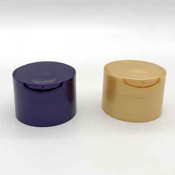 China Purple Yellow Double Wall Disc Top Bottle Cap Screw Lid Plastic ...