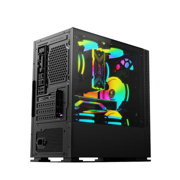 Taiwan Modern Mid Tower Micro ATX Gaming PC Case with ARGB Fans and ...