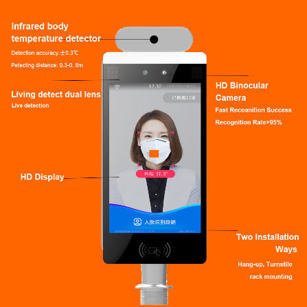 China Face recognition camera with infrared thermal Imaging temperature ...