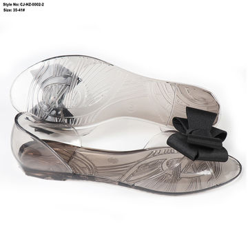 China New transparent plastic jelly shoes with bows fish mouth woman ...