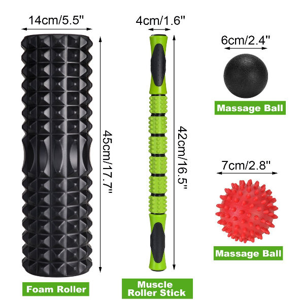 China High density hollow eva muscle yoga foam massage rollers set for ...