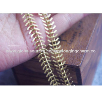 China DIY Magic Fishbone Chain 18K Pure Copper Gold Chain on Global ...