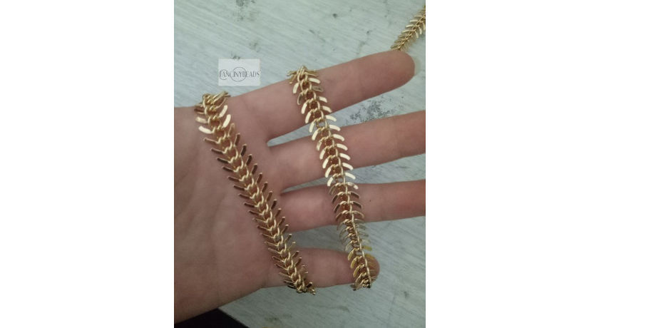 China DIY Magic Fishbone Chain 18K Pure Copper Gold Chain on Global ...