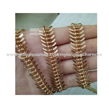 China DIY Magic Fishbone Chain 18K Pure Copper Gold Chain on Global ...