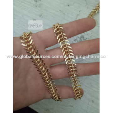 China DIY Magic Fishbone Chain 18K Pure Copper Gold Chain on Global ...