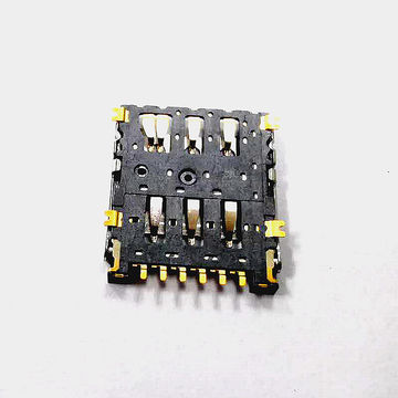 China 6 PIN Hinge Type NANO SIM Card Connectors H1.40MM with switch PIN ...