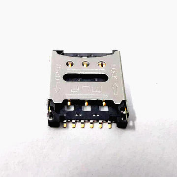 China 6 PIN Hinge Type NANO SIM Card Connectors H1.40MM with switch PIN ...